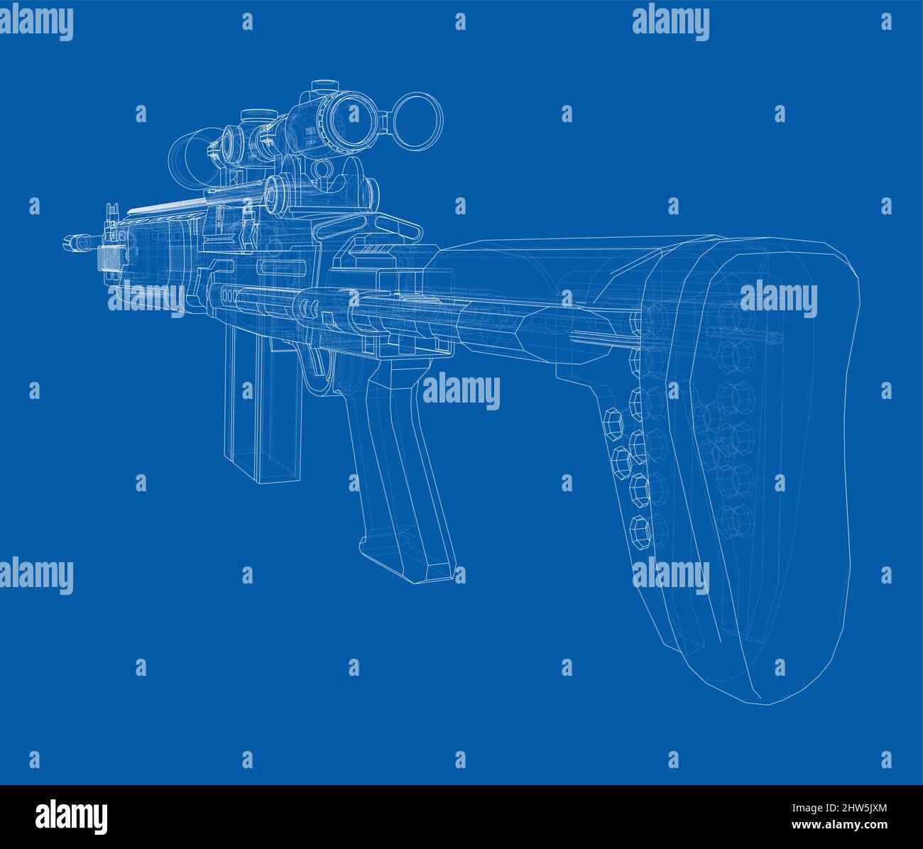 Machine Gun. Vector rendering of 3d Stock Vector Image & Art - Alamy