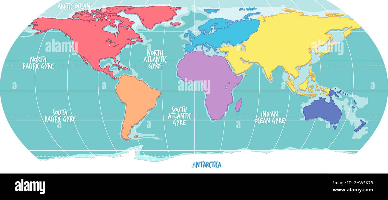 World atlas in color illustration Stock Vector Image & Art - Alamy