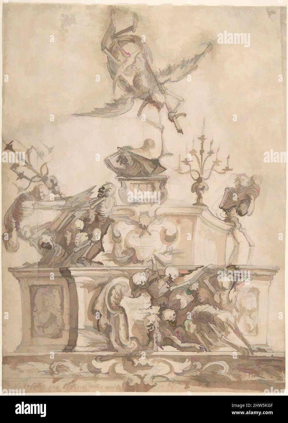 Art inspired by Catafalque for funeral in Pisa, ca. 1740–60, pencil ...