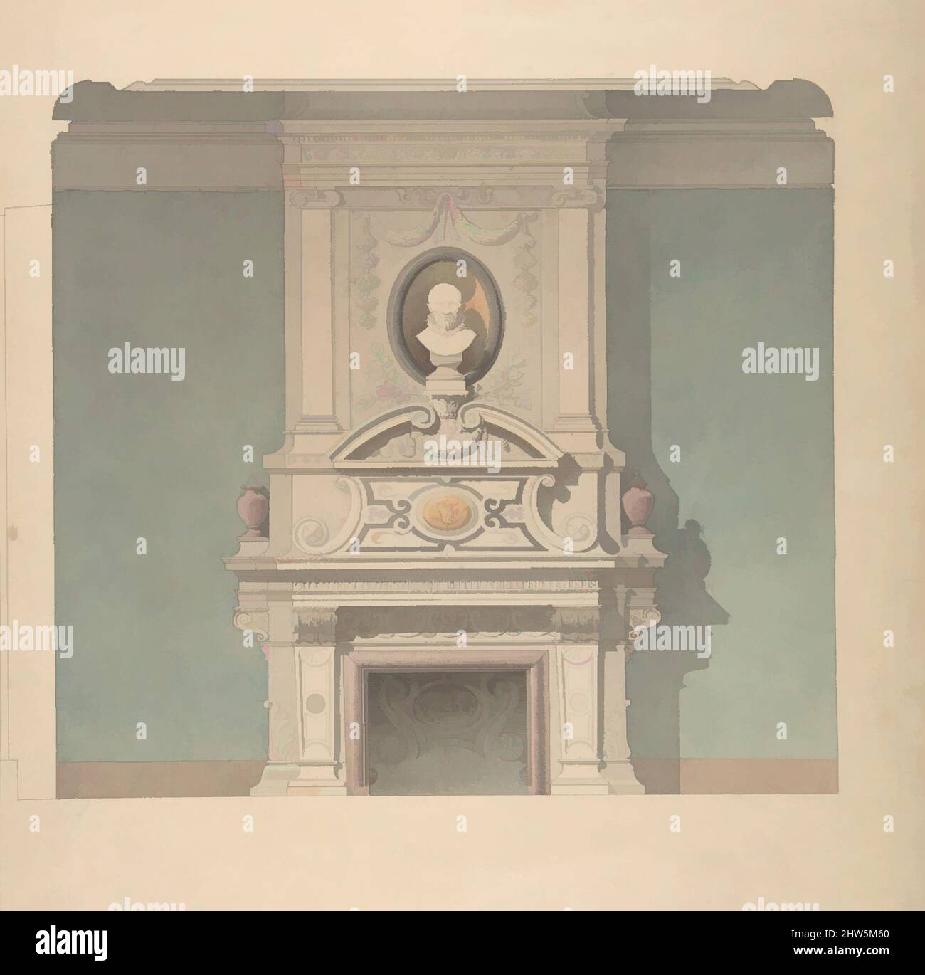 Art inspired by Design for Fireplace in French Renaissance Revival ...
