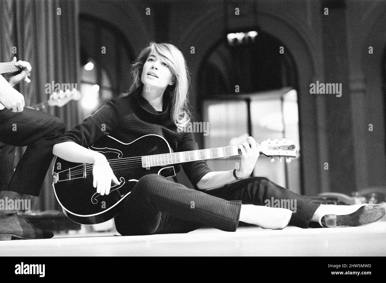 Francoise Hardy, french singer pictured rehearsing her cabaret show ...