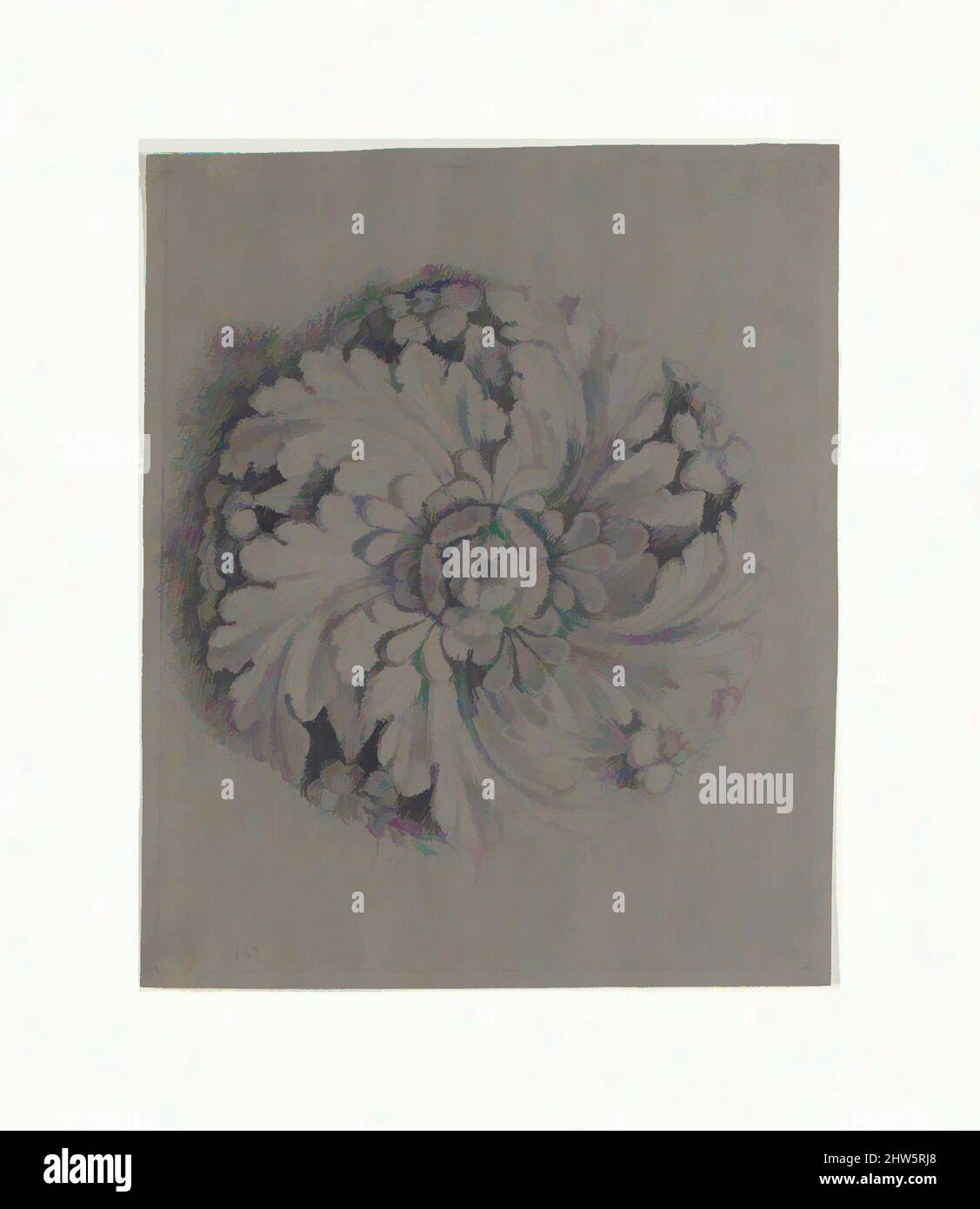 Art inspired by Design for a Rosette Relief, ca. 1825–50, Graphite ...