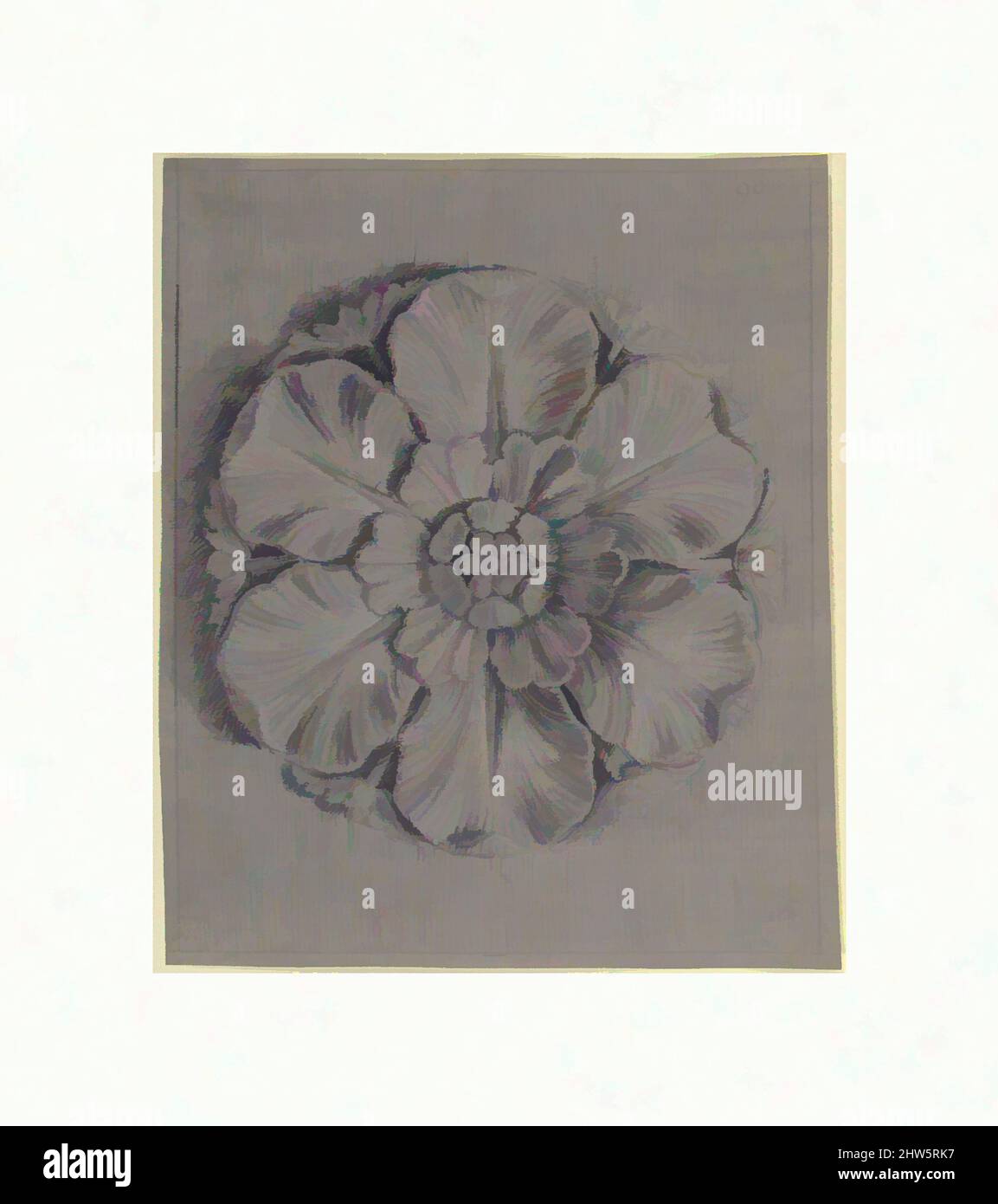 Art inspired by Design for a Rosette Relief, ca. 1825–50, Graphite ...