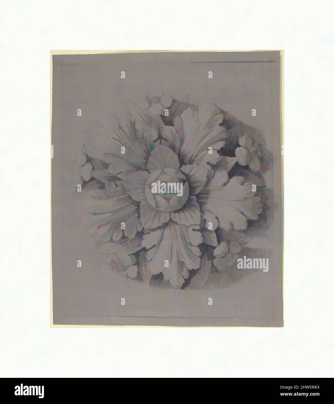 Art inspired by Design for a Rosette Relief, ca. 1825–50, Graphite ...