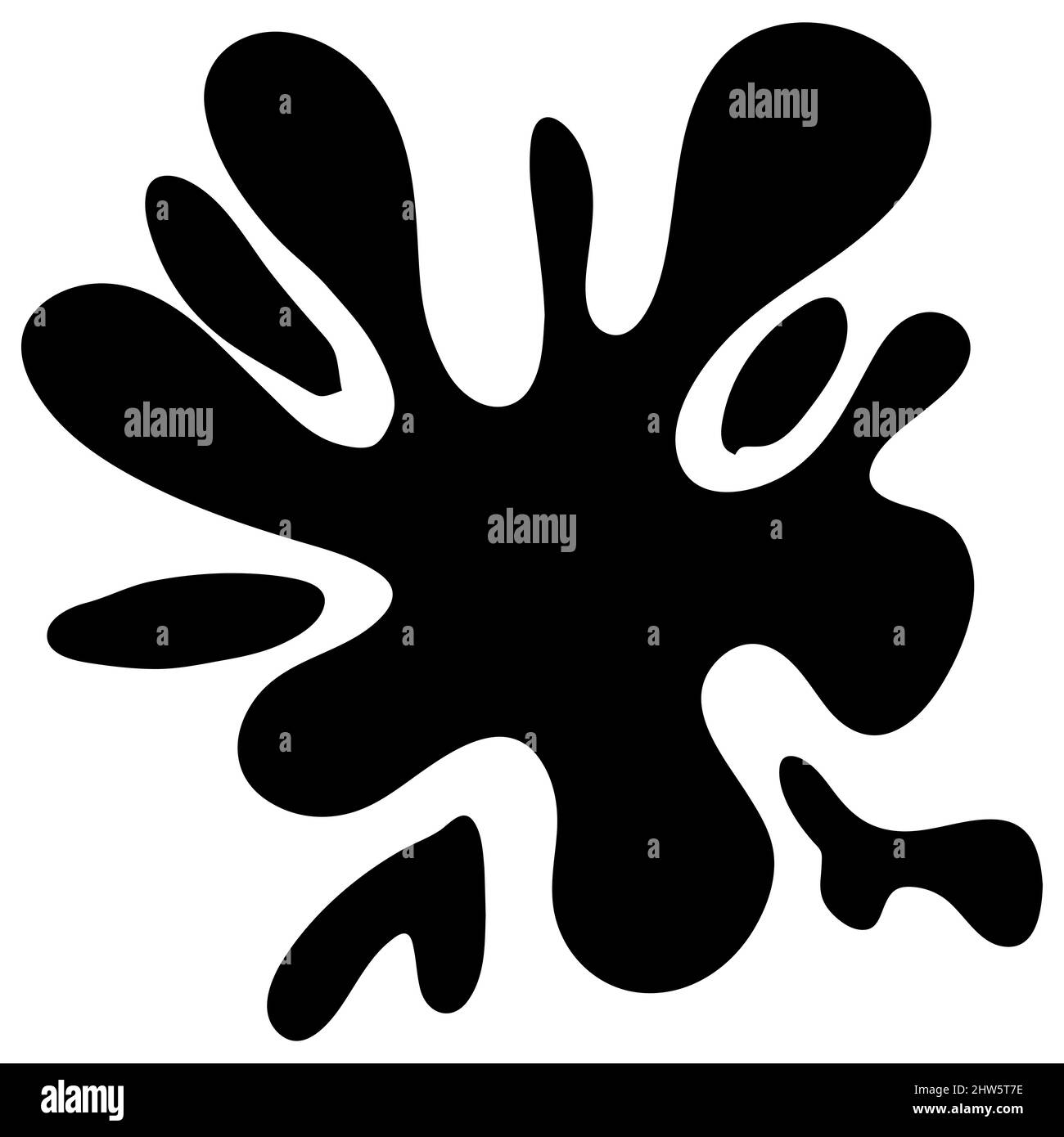 Hand drawn blob element ink paint splash stain spot splatter different ...
