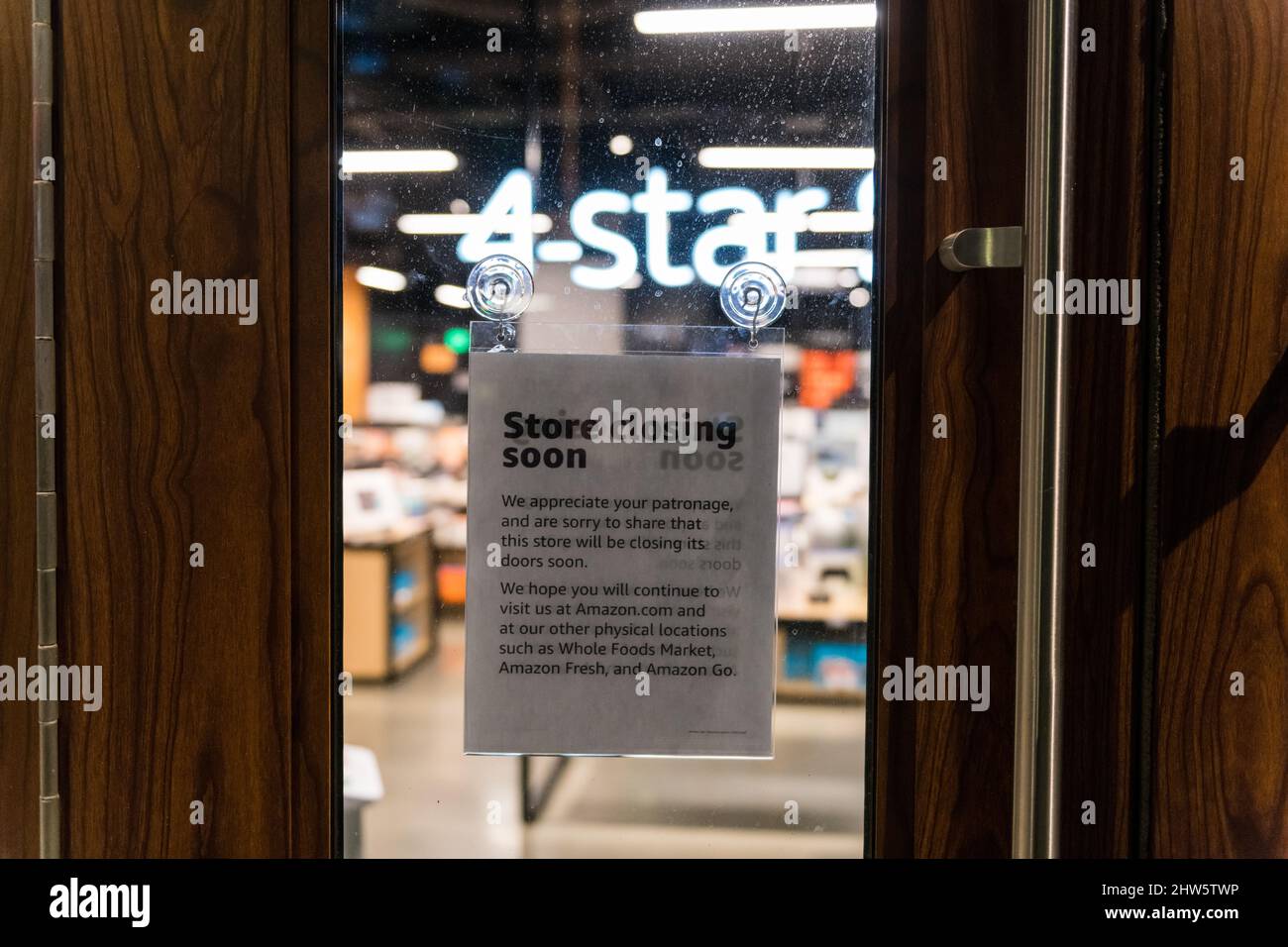 Seattle, USA. 3rd Mar, 2022. Closing of the original Amazon 4-Star ...