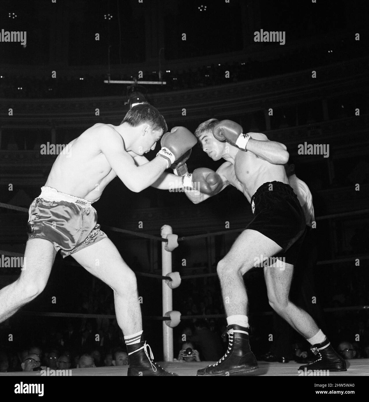 Boxing at The Royal Albert Hall. Liverpool's Pat Dwyer (left) and Mark ...