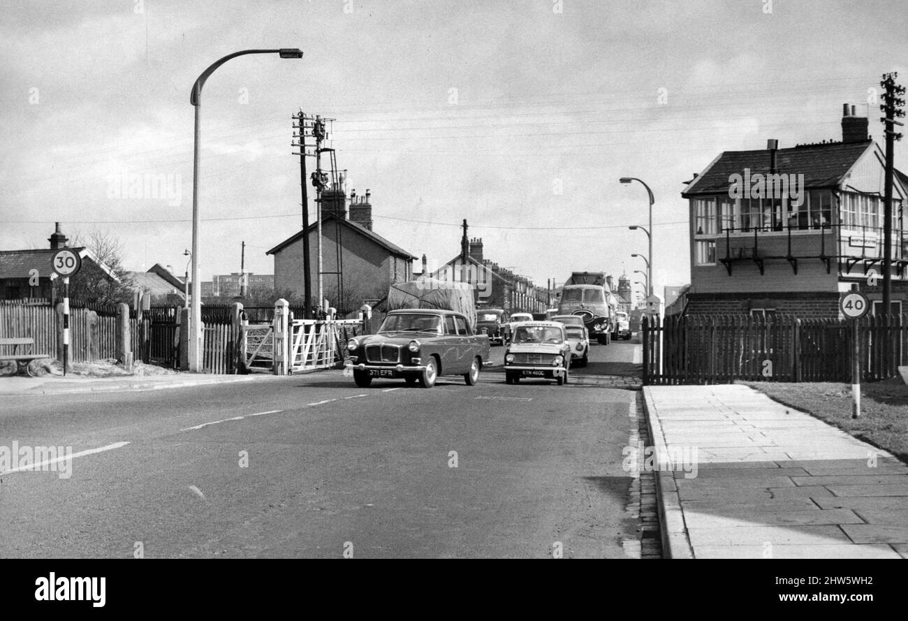 Street scene in Ashington, Northumberland. 28th March 1967 Stock Photo ...