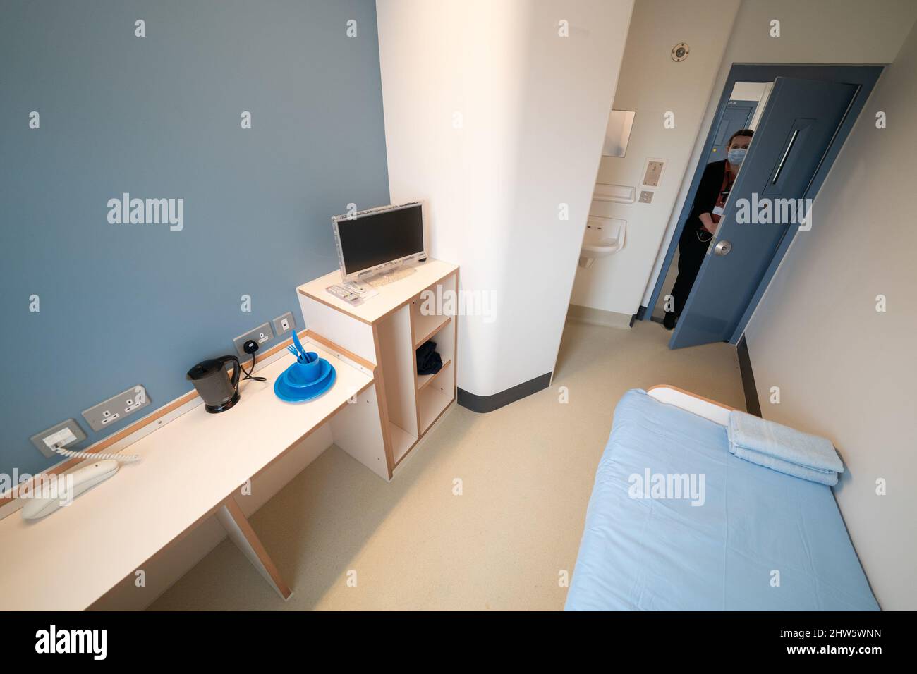 The interior of a cell at category C prison HMP Five Wells in Wellingborough. Picture date ...