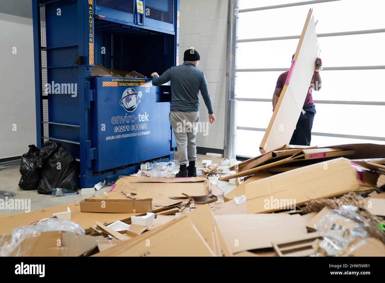Prisoners work in the recycling centre at category C prison HMP Five ...