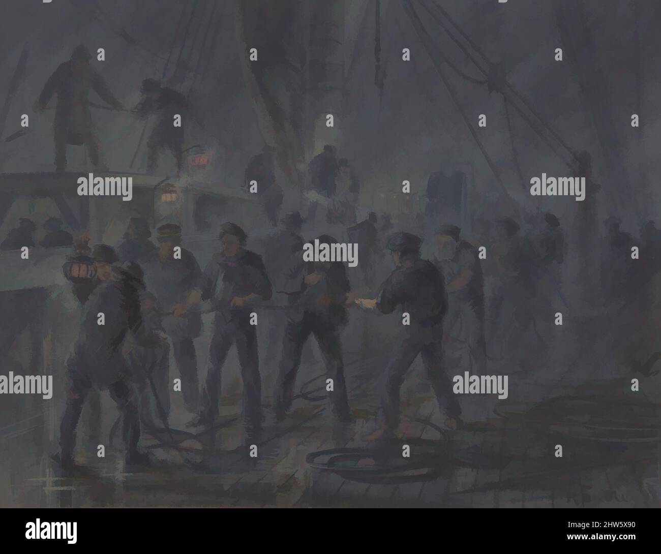 Art inspired by A Night Scene. The Cable Entangled and Nearly Broken ...