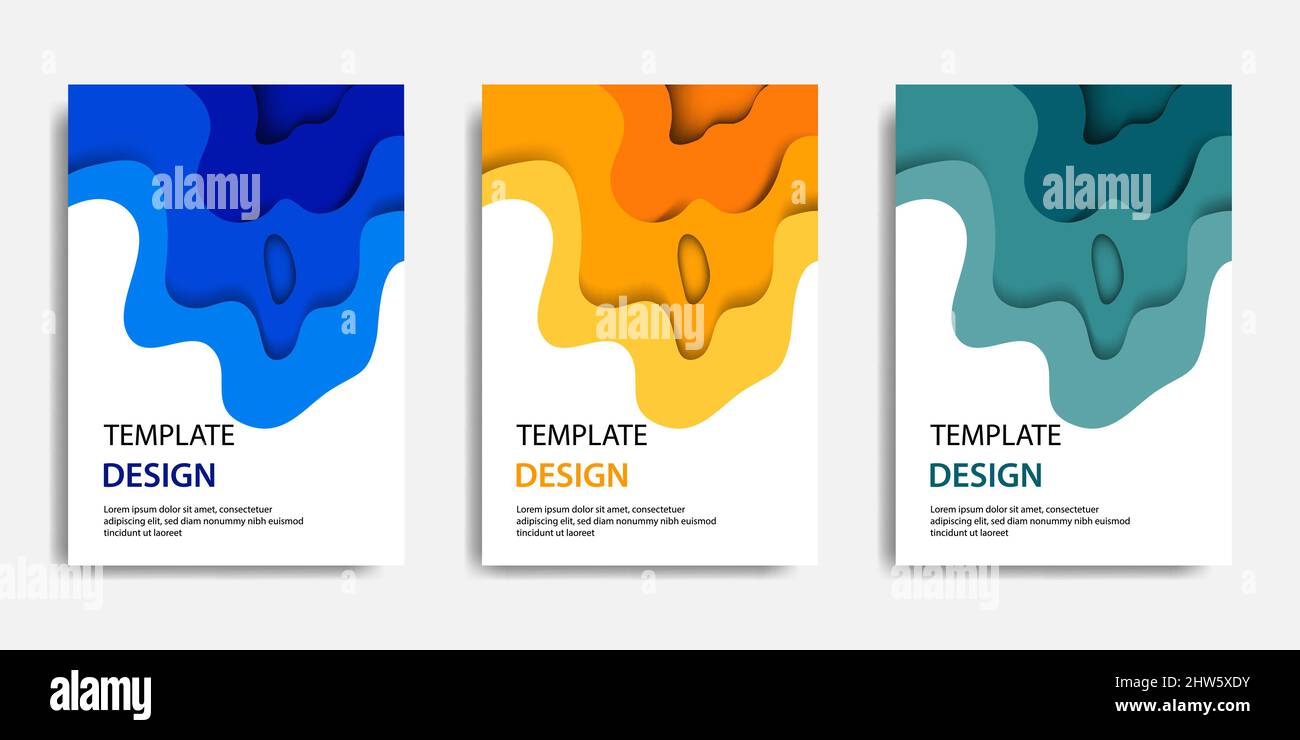 Vector illustration, document mock up template, easy color adjustment ...