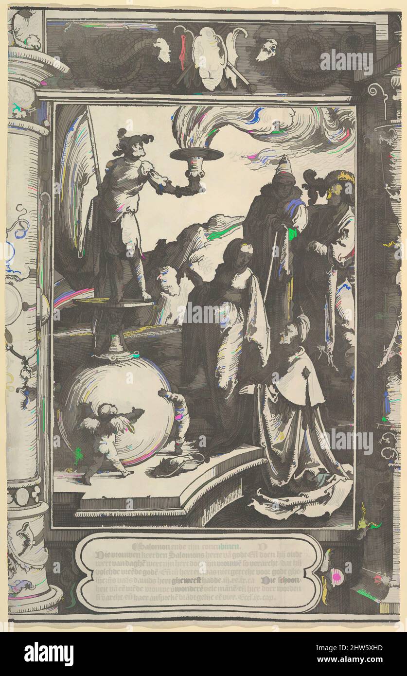 Art inspired by Solomon's Idolatry I Kings, 11:1-8, ca. 1517, Woodcut ...