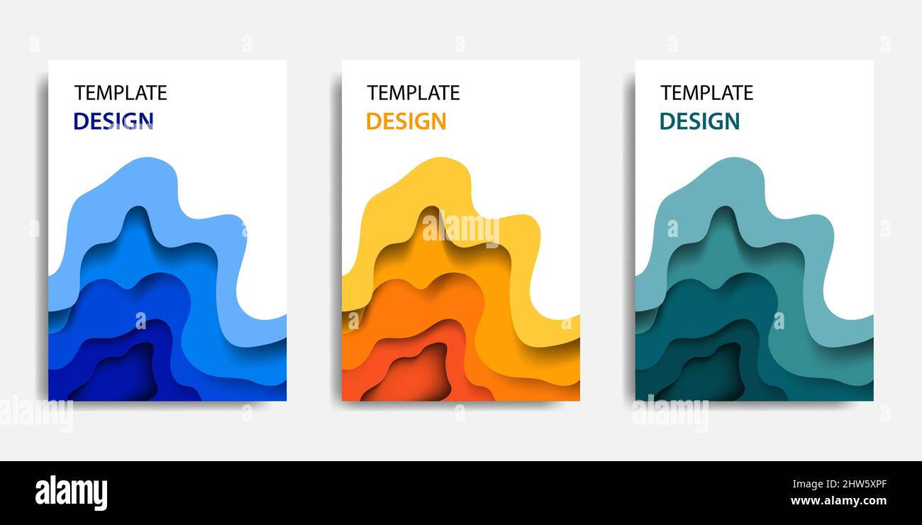 Vector illustration, document mock up template, easy color adjustment ...