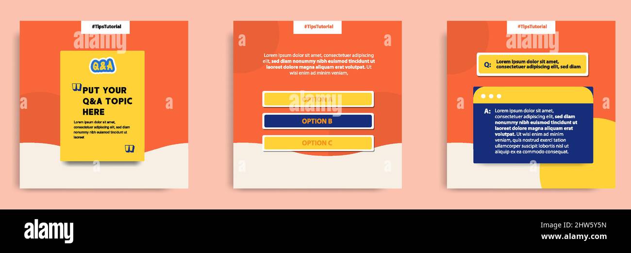 Social media faq, question, answer post banner layout template with ...