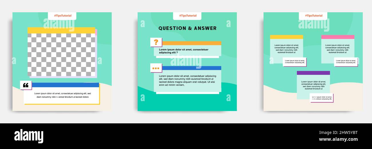 Social media faq, question, answer post banner layout template with ...