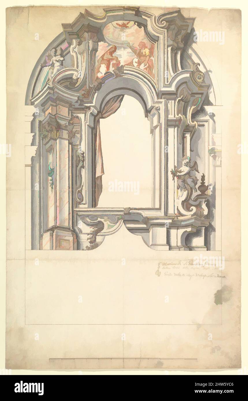Art inspired by Two Alternate Designs for an Altar (?), 1700–1780, Pen ...