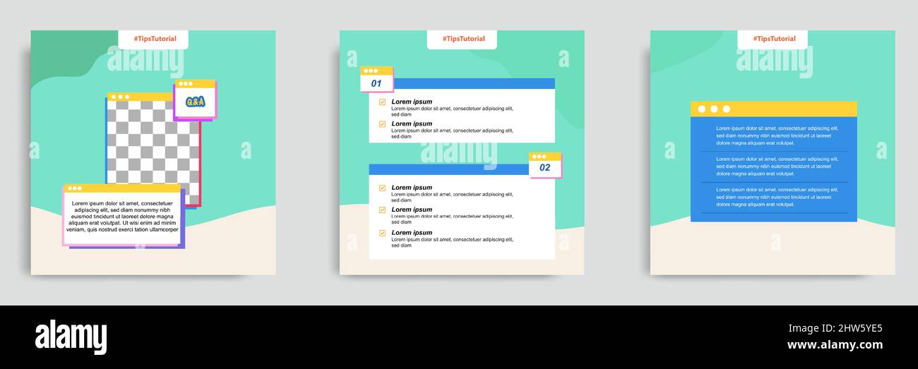 Social media faq, question, answer post banner layout template with ...