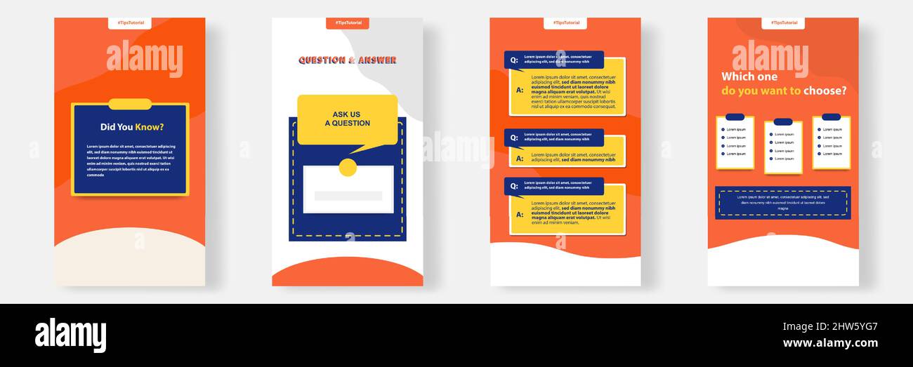 Social media faq, question, answer stories banner layout template with ...