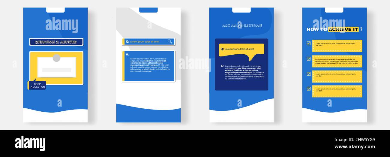 Social media faq, question, answer stories banner layout template with ...