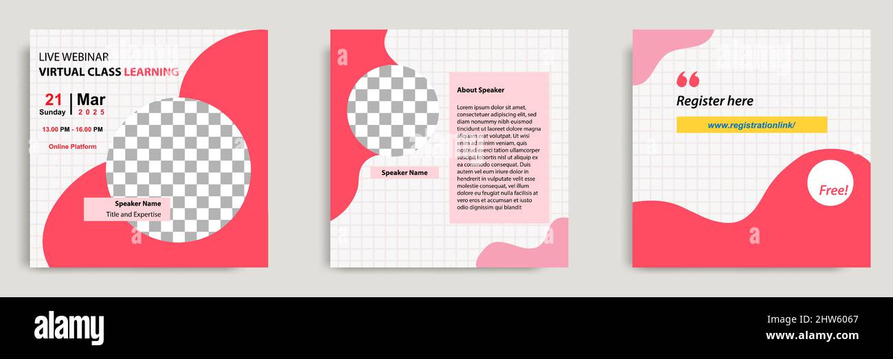 Set bundle collection colorful abstract background of social media post ...