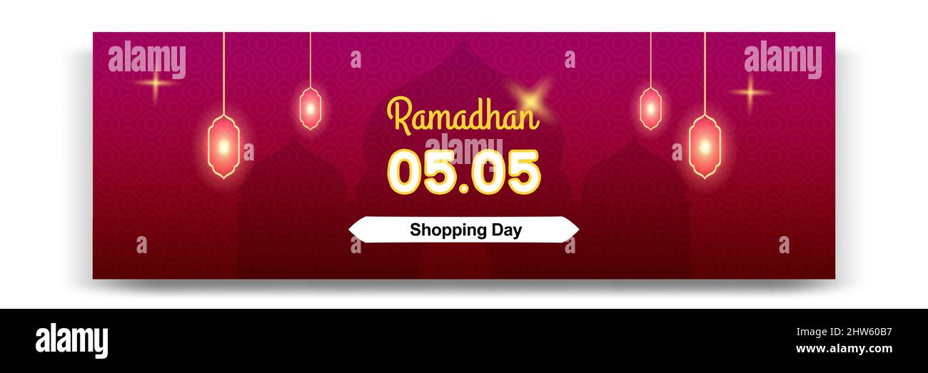 Sale banner Ramadhan or ramadan template in red color. Modern minimal ...