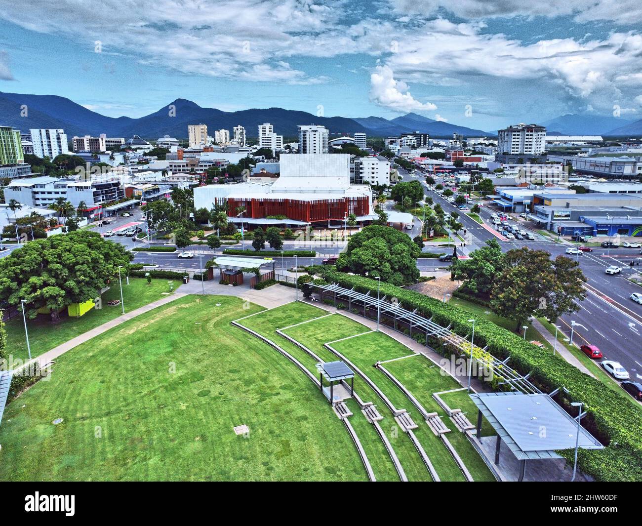 Aerial shot of Martin Munro park in Cairns Queensland Stock Photo - Alamy