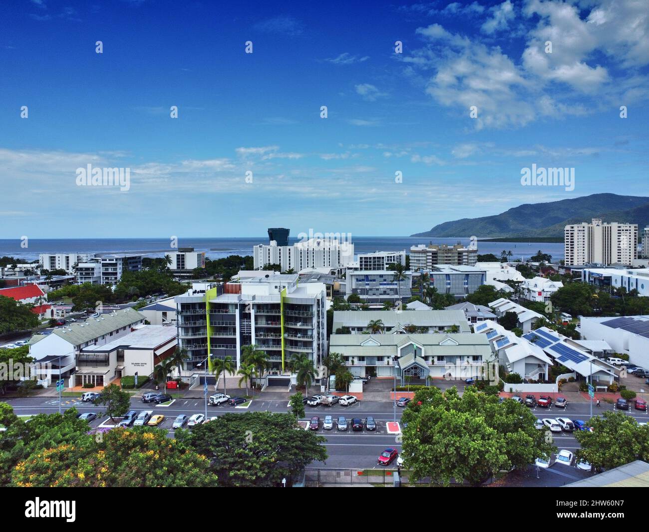 Aerial view of Cairns city and nature backdrop Stock Photo - Alamy