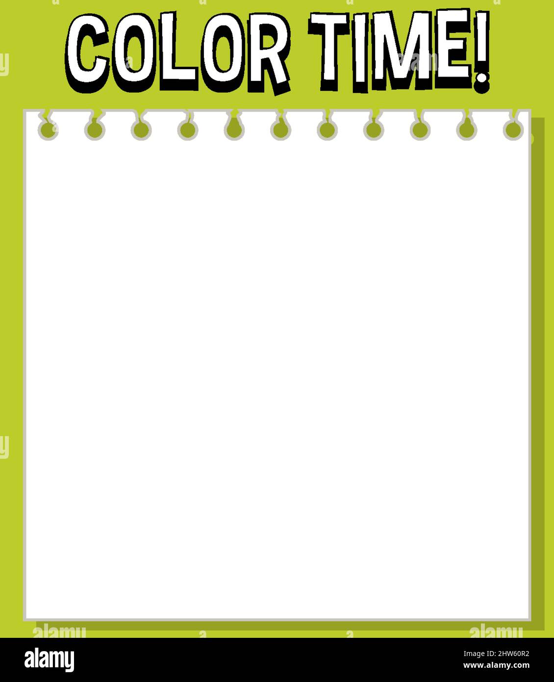 Worksheets template with color time! text illustration Stock Vector ...