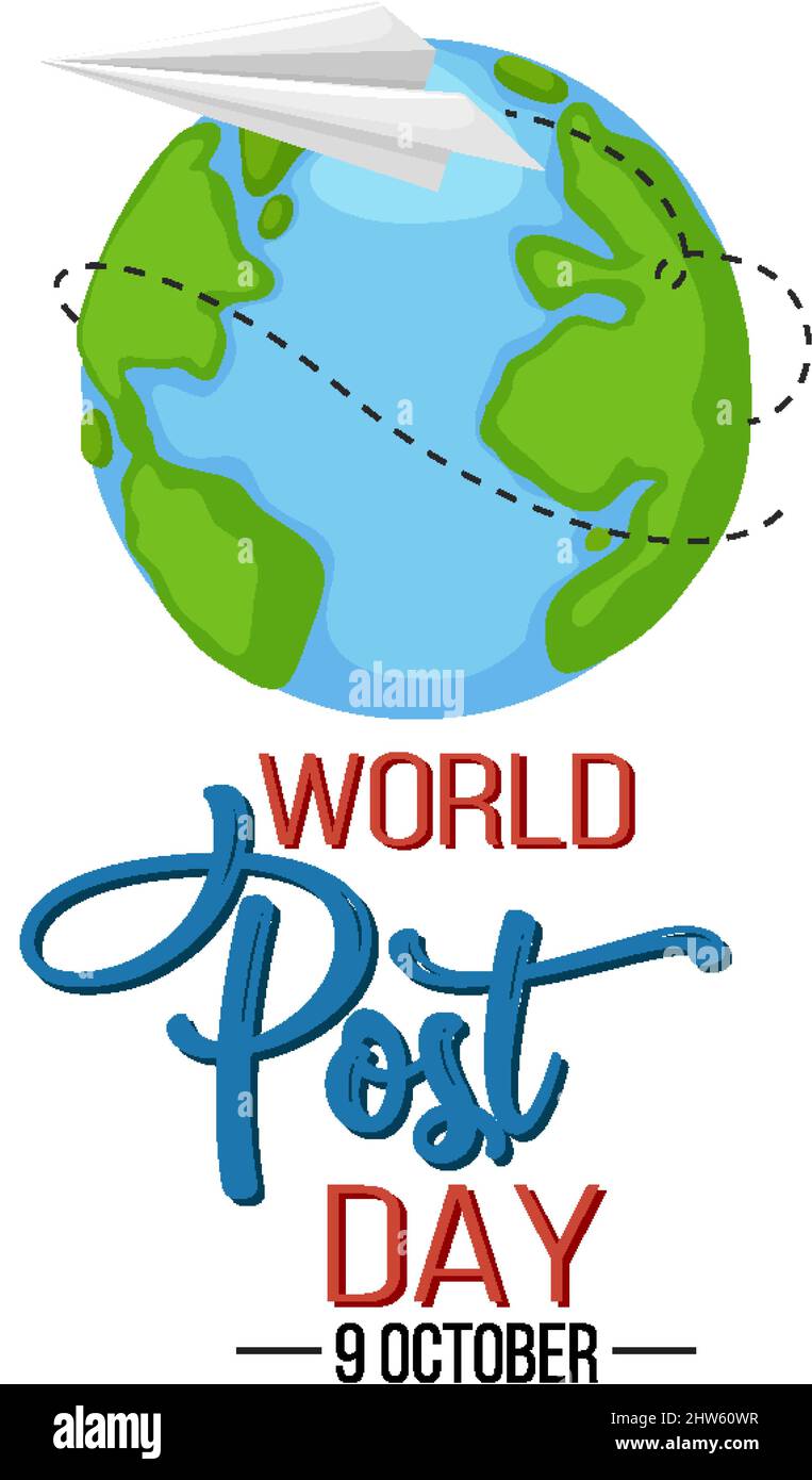 World Post Day banner with earth globe illustration Stock Vector Image ...