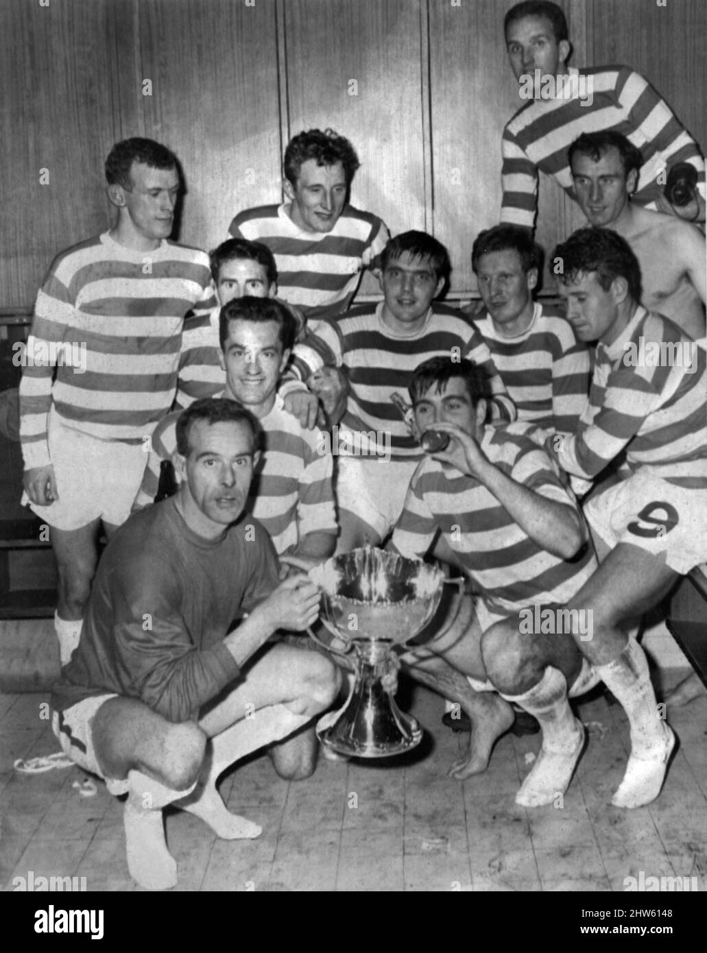 Celtic players celebrate after winning League Cup final at Hampden Park ...
