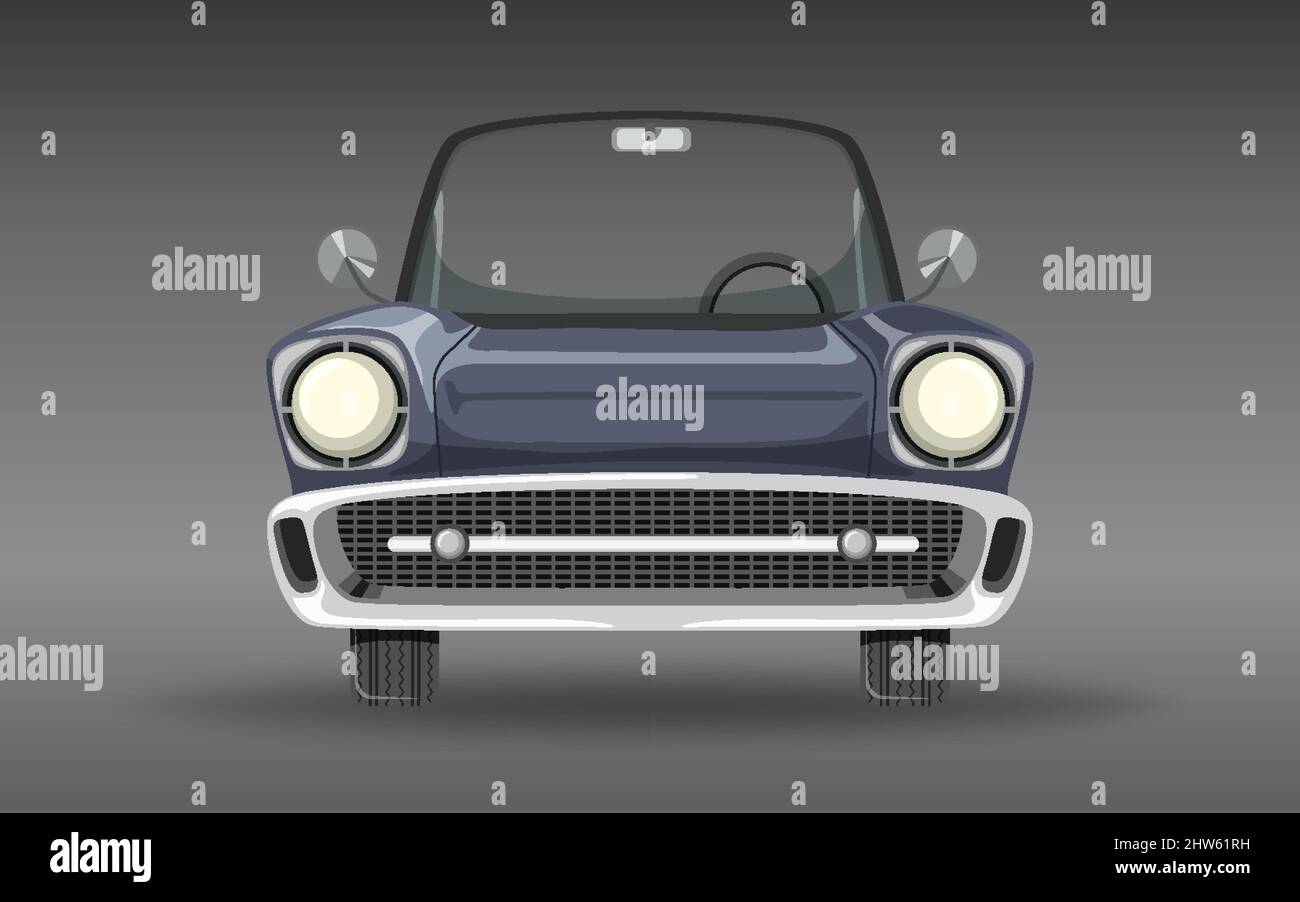 Classic car on gray background illustration Stock Vector Image & Art ...