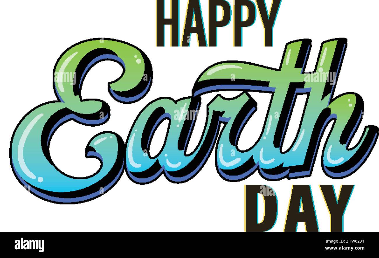 Happy earth day logo design illustration Stock Vector Image & Art - Alamy