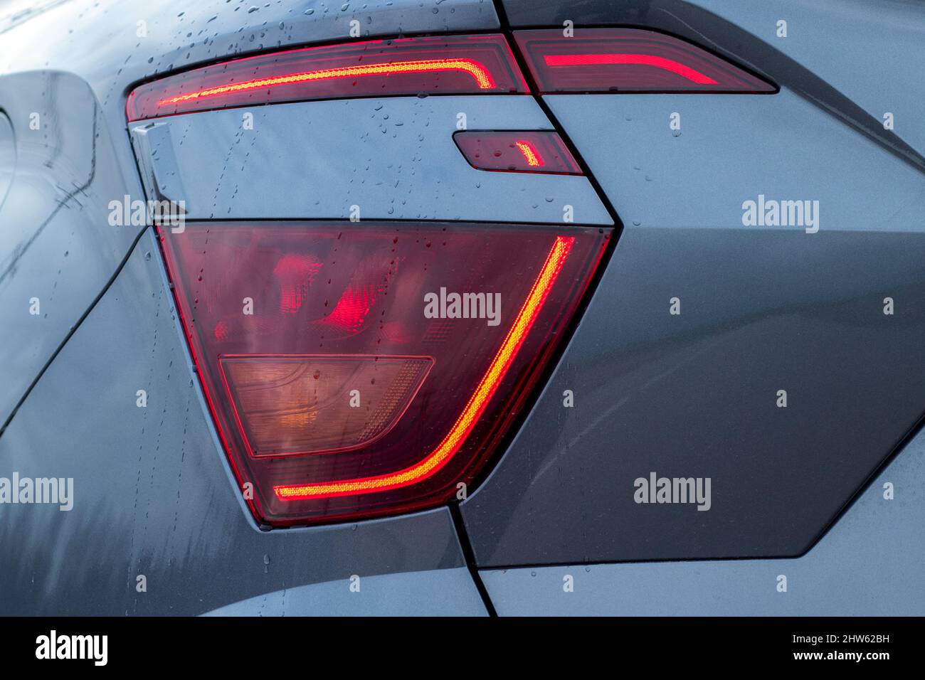 The appearance of a new car. Rear LED headlights with 3D effect Stock ...