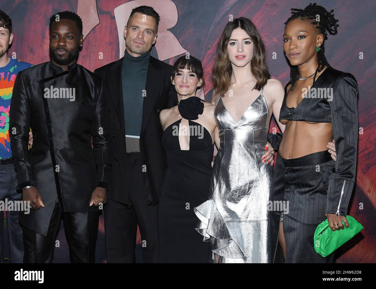 Los Angeles, USA. 03rd Mar, 2022. (L-R) Dayo Okeniyi, Sebastian Stan, Mimi Cave, Daisy Edgar ...