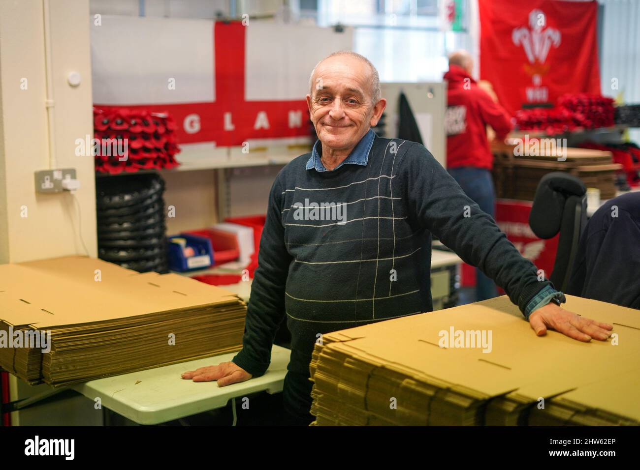 Simon Warner at the Poppy Factory in Richmond, south west London, which ...