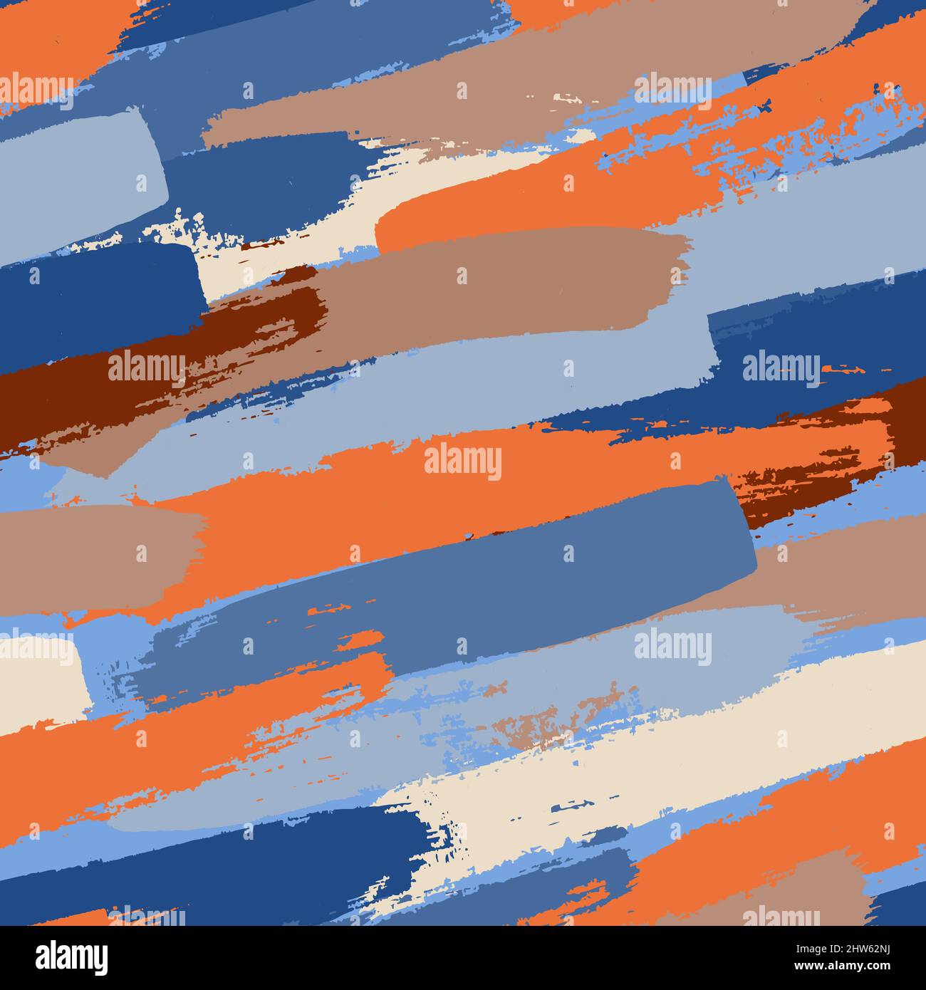 Blue Brown Brush Strokes Seamless Pattern Design Stock Vector Image ...