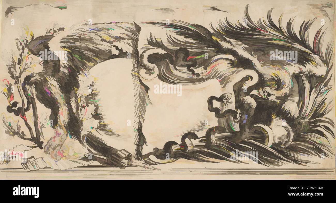 Art inspired by Two Different Halves of Cartouches Each Showing an ...
