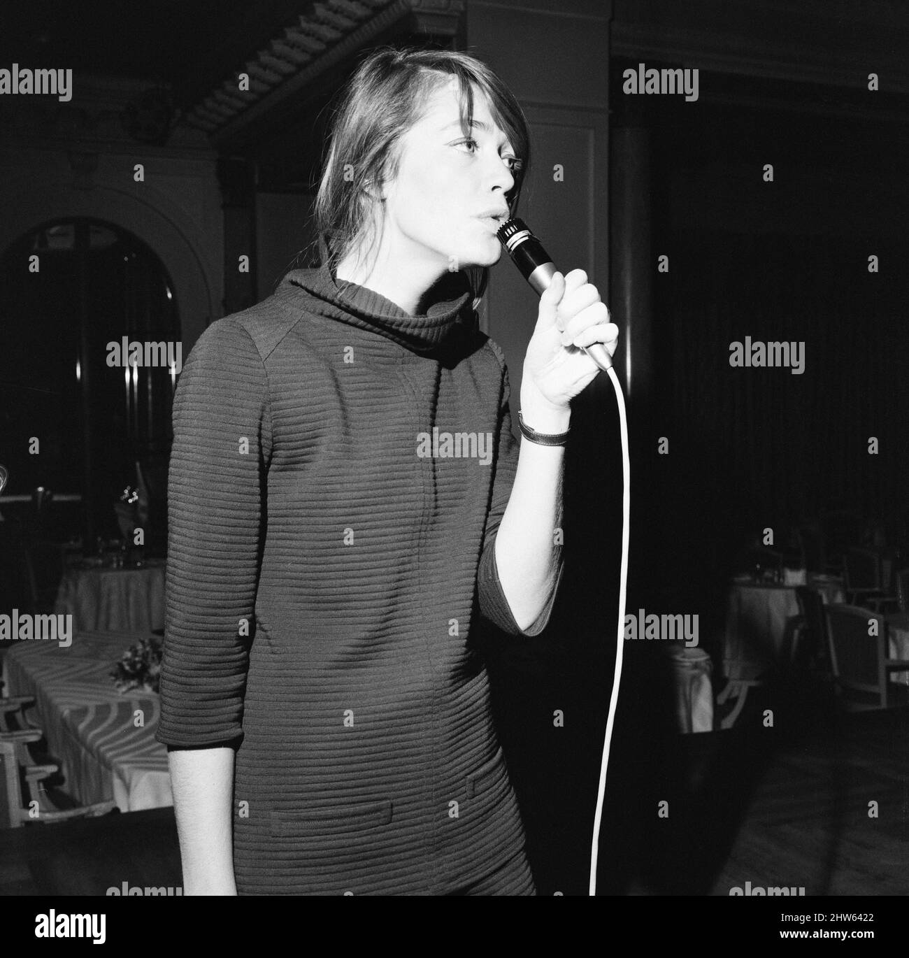 Francoise Hardy, french singer pictured rehearsing her cabaret show ...