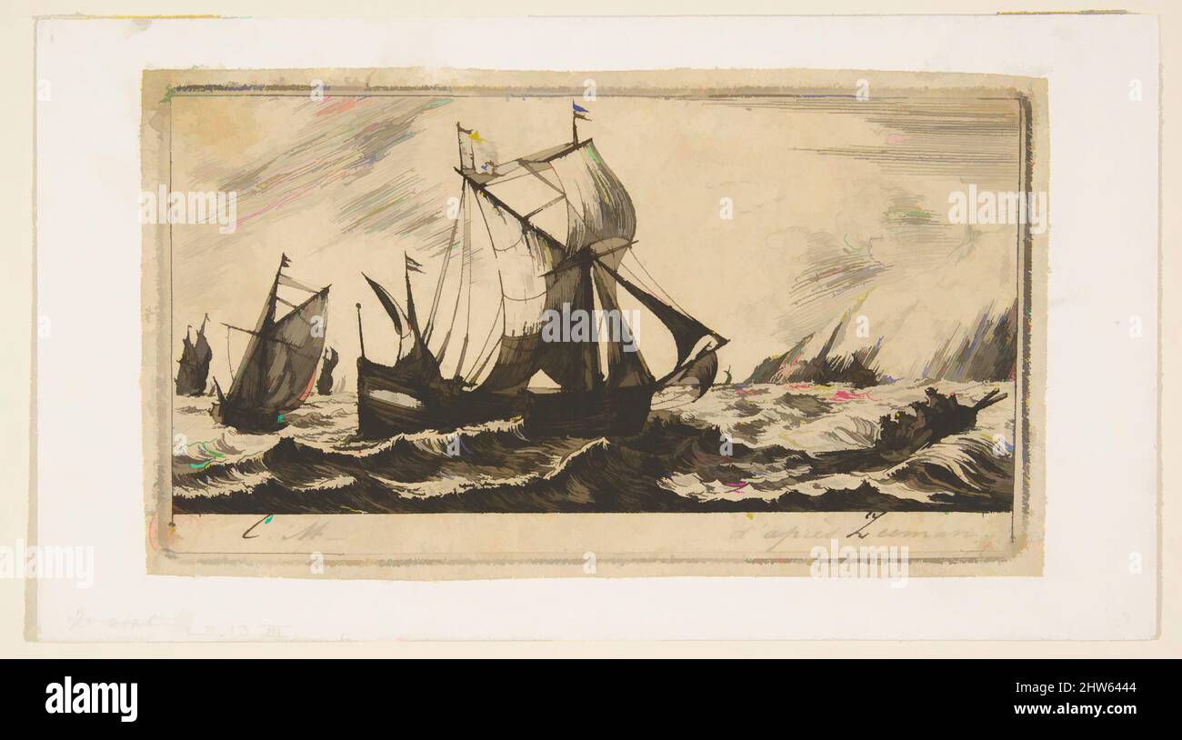 Art inspired by The Galliot of Jean de Vyl of Rotterdam, 1850, Etching ...