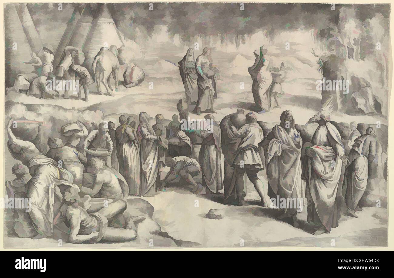 Art inspired by The Israelites Gathering Manna, ca. 1547, Etching and ...