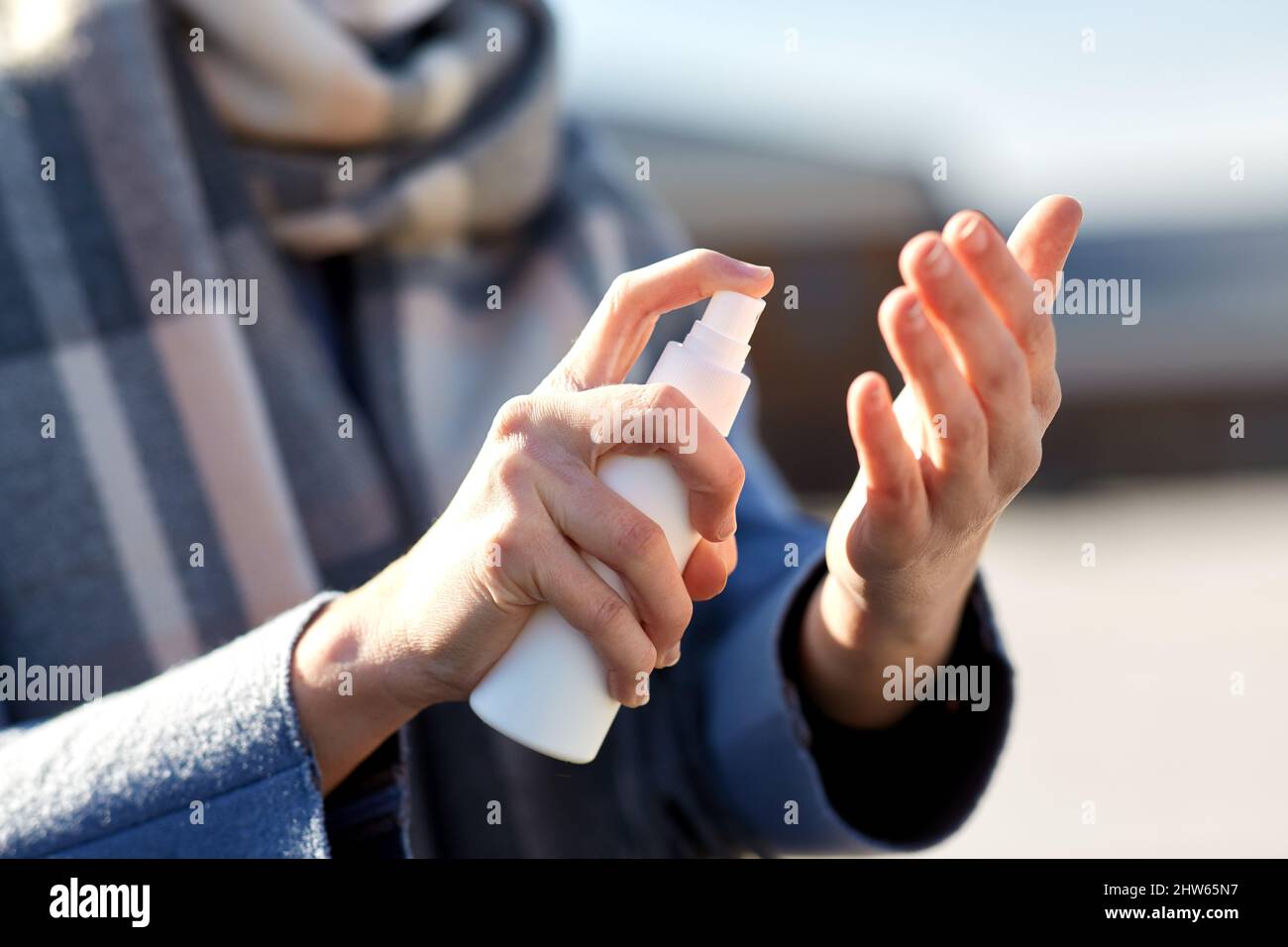 Sanitizer anti virus spray hi-res stock photography and images - Alamy