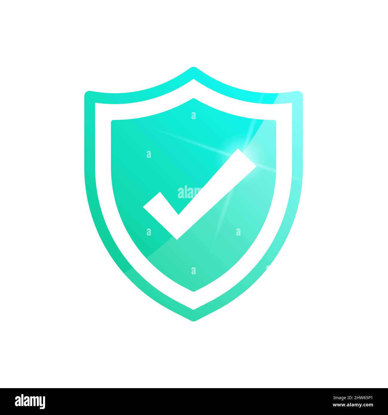 Check Mark Shield Protection Flat Color Vector Icon Stock Vector Image ...