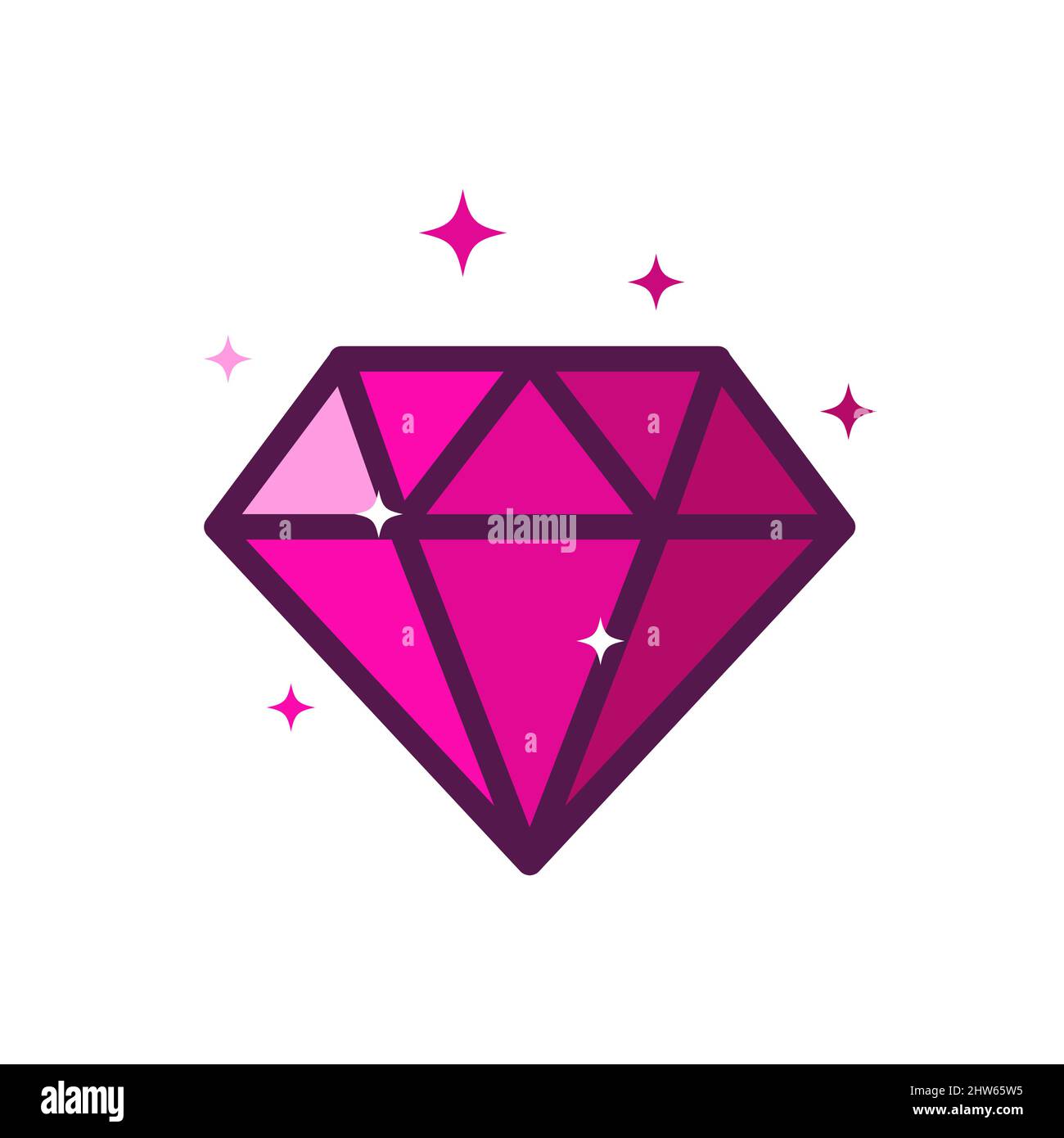 Diamond flat icon color Stock Vector Images - Alamy