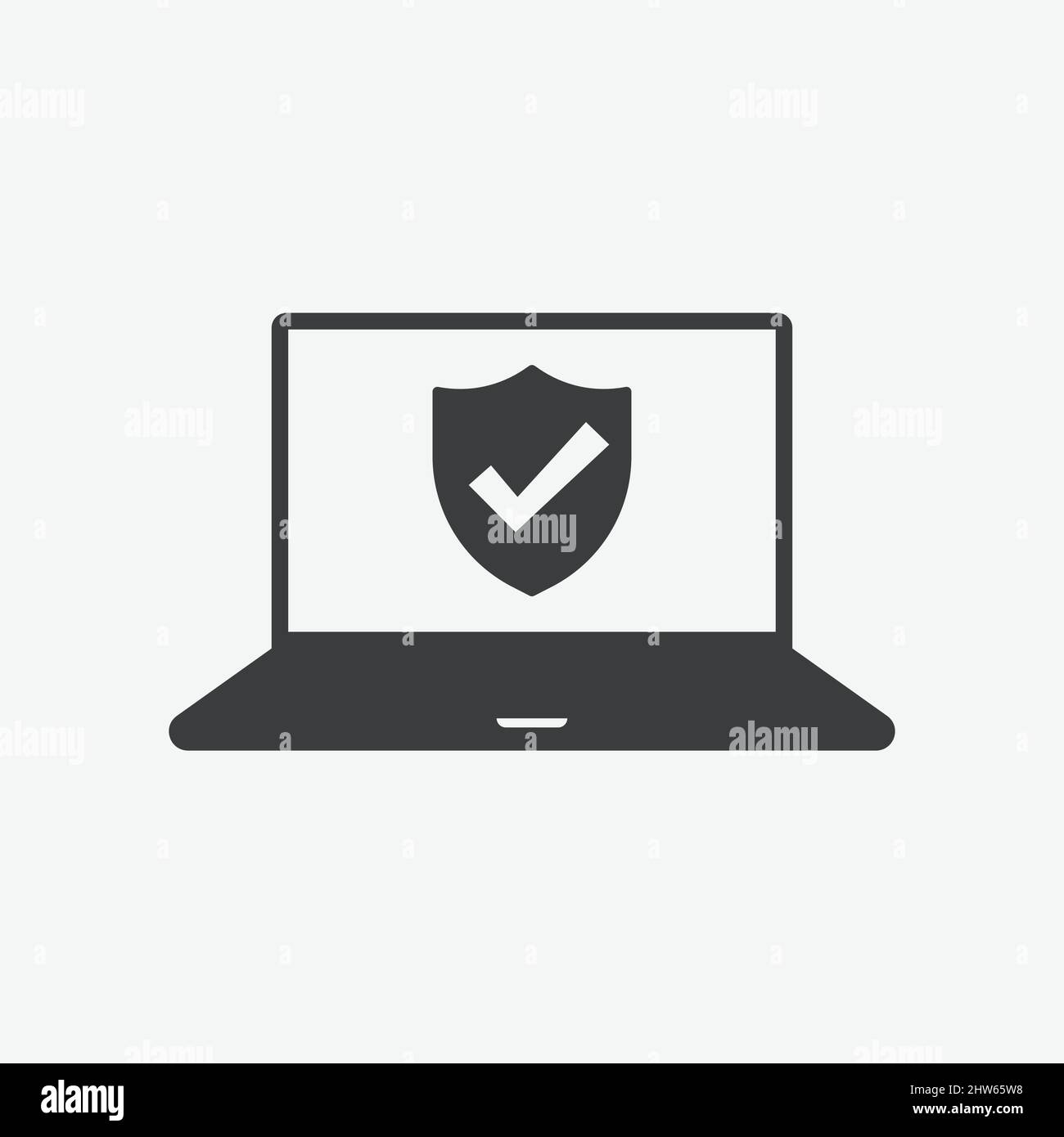 Security Shield Protection Laptop Flat Vector Icon Stock Vector Image ...