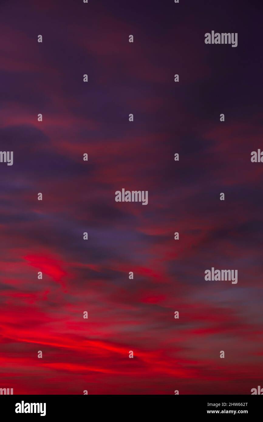 Vivid colourful clouds Dramatic Sky At Sunrise or Sunset. Orange red ...