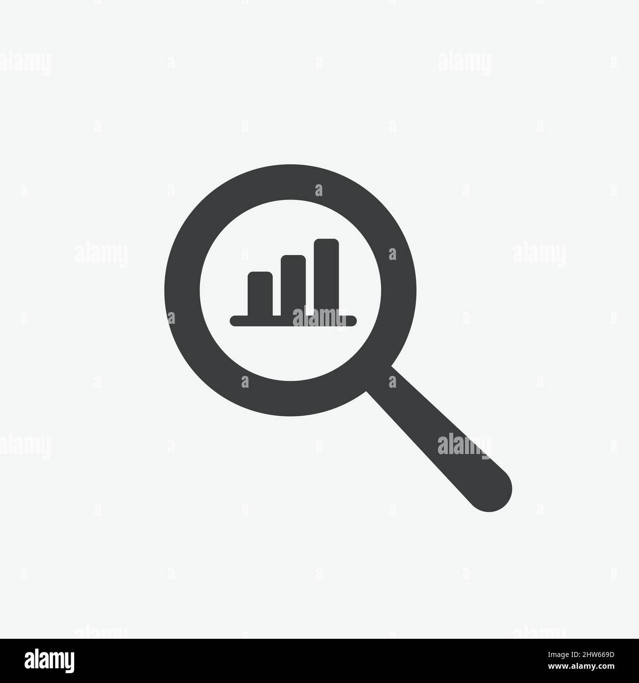 Magnifying Glass Statistics Analysis Concept Flat Design Vector Icon ...