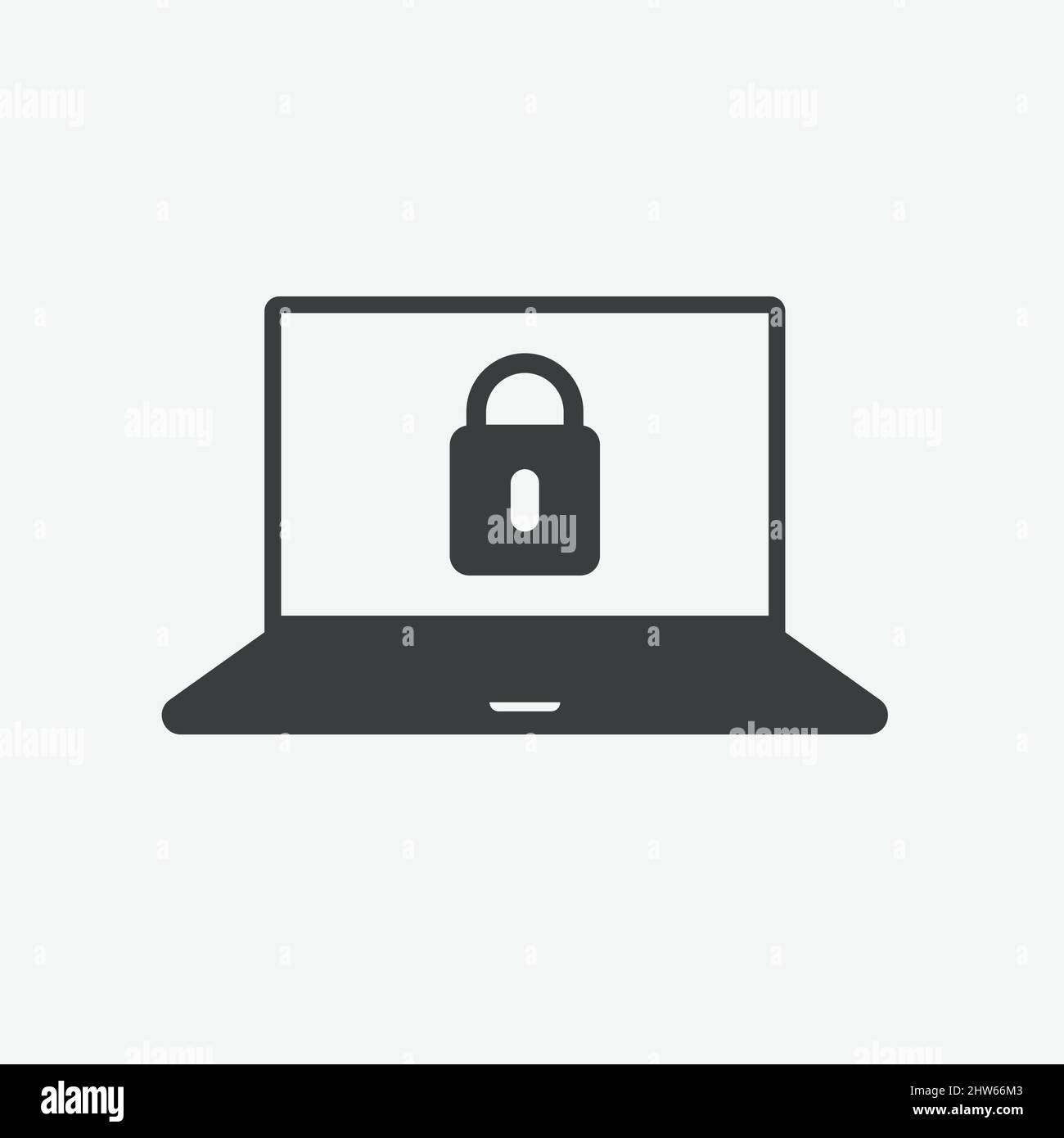 Laptop padlock symbol Stock Vector Images - Alamy