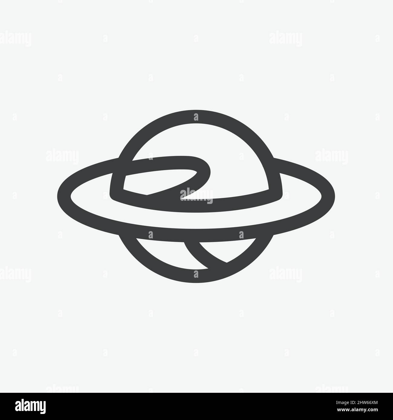 Planet With Ring Cosmic Flat Vector Icon Stock Vector Image & Art - Alamy