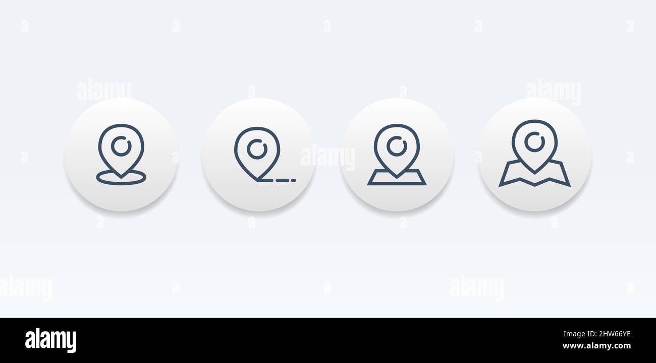 Location Pin Round Vector Icon Set Stock Vector Image & Art - Alamy